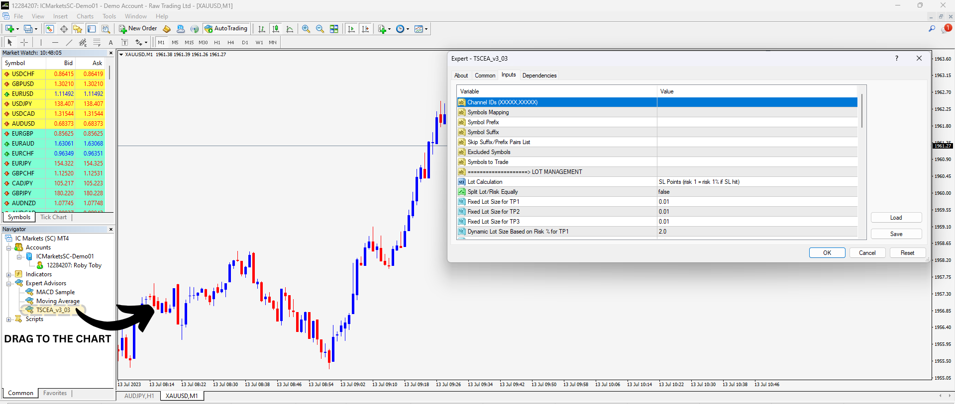 How to set multiple strategies per channel in TSC?